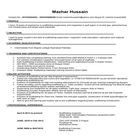 cv Mazhar thaheem | DOC