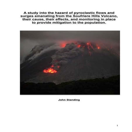 A study into the hazard of pyroclastic flows and surges emanating from ...