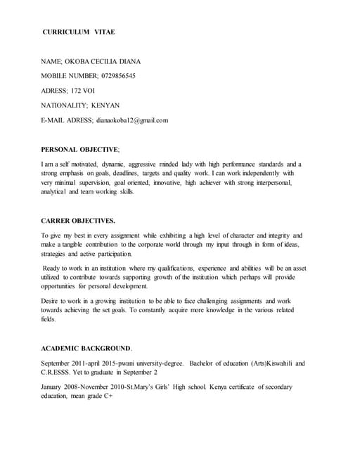 MILLY'S CV | DOCX | Professional School | Postgraduate Education