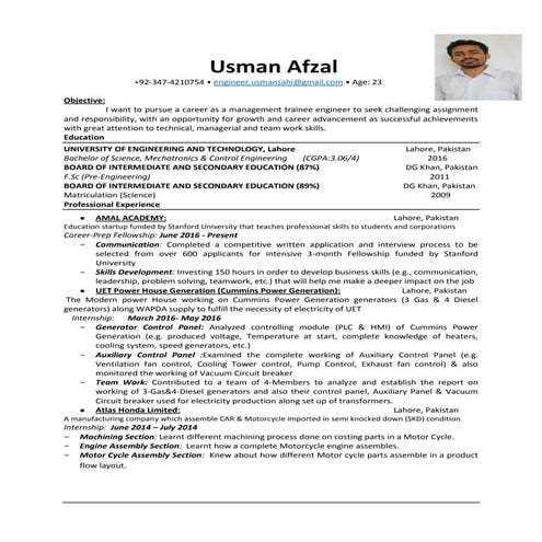 Usman_Afzal_Resume | PDF