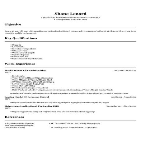 Shane Lenard Resume 1 | DOCX