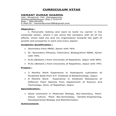 Hoshiyar singh, Microbiologist | DOCX