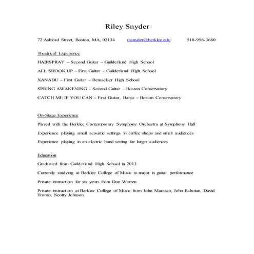 Riley Snyder Resume 2 | DOCX