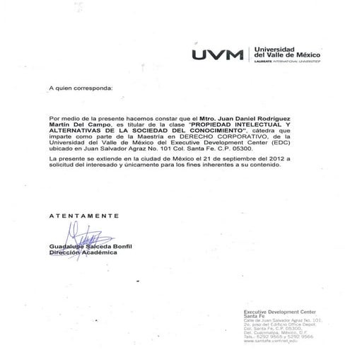 Carta UVM (2) | PDF