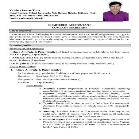 Resume Vaibhav Totla | DOCX