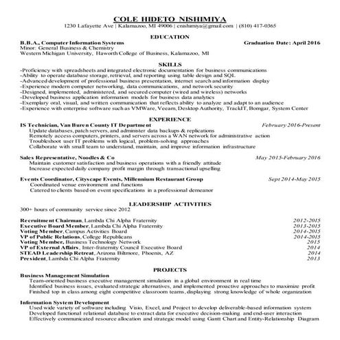 Cole Resume | DOCX