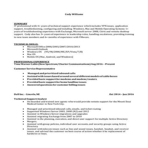Resume - Cody Tilton 5-5-16 | DOCX