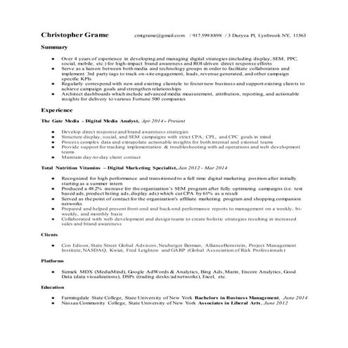 Grame.Christopher - Resume 2015 | DOCX