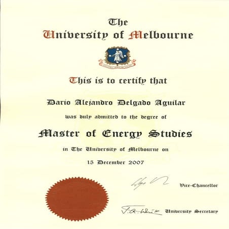 Master Certificate University of Melbourne | PDF