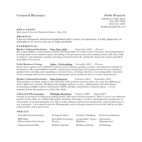 General Resume | PDF