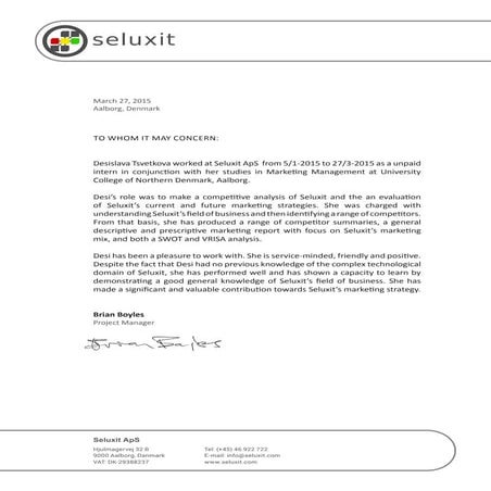 Internship reflection by Seluxit | PDF
