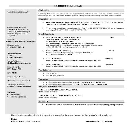 rahul resume org | DOC