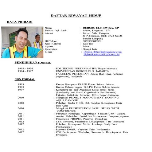 DAFTAR RIWAYAT HIDUP DERSON ELPHIWIKA | DOCX