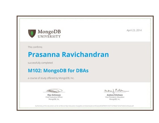 MongoDB-Certificate | PPT