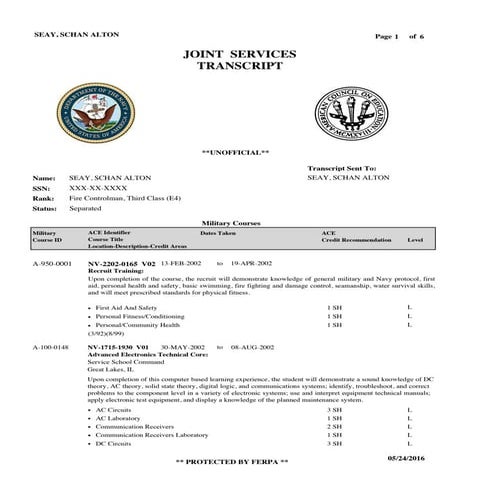 service transcripts | PDF