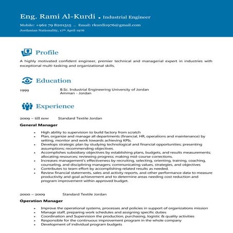 Eng. Rami Al-Kurdi CV | PDF
