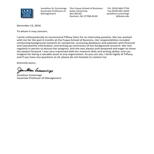 Duke_Fuqua Recommendation | PDF