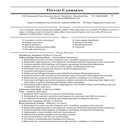 David Cashman CV 1 | PDF