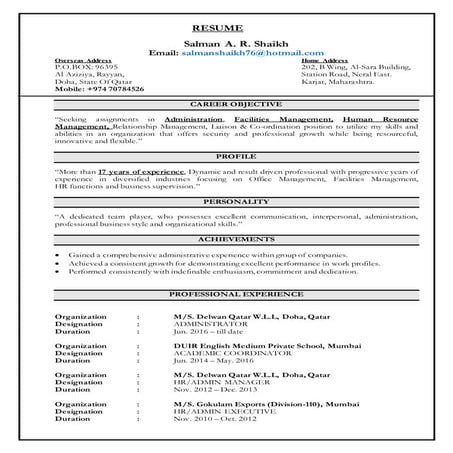 SALMAN CV Qatar | DOCX