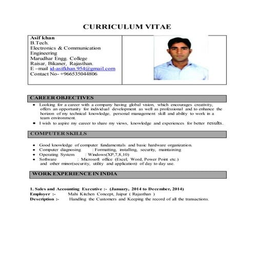 asif resume for ksa | DOCX