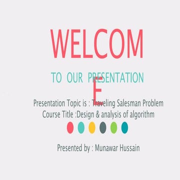 Traveling Salesman Problem | PPTX | Technology & Computing