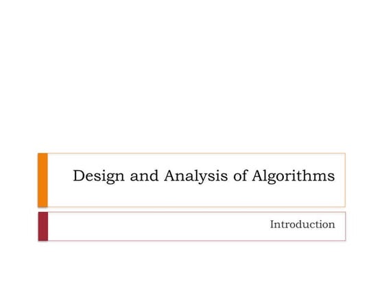 Unit 1 Chapter 1 Design And Analysis Of Algorithms Ppt