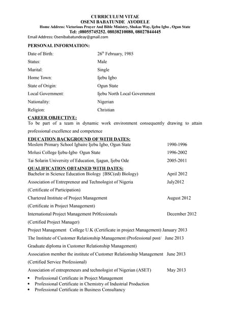 My Recent CV | DOC