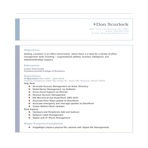 Resume - Don Stephenson | DOC