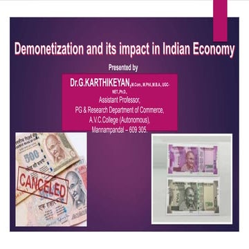 Demonetization and its impact in Indian Economy | PPTX