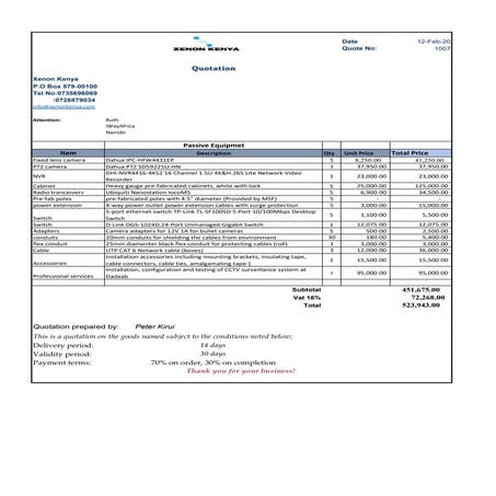 Daadab cctv quote rv3 | PDF