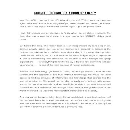 Science and Technology -- An Essay | PDF