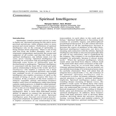 Spiritual Intelligence (SQ) | PDF