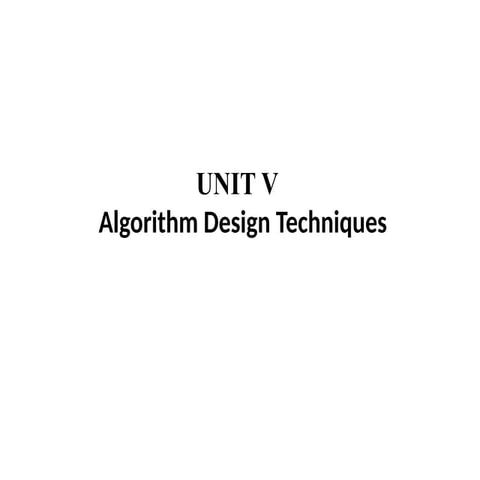 Design and Analysis of Algorithms Unit 5 | PPTX