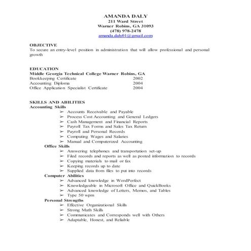 Amandas Resume 2 | DOCX