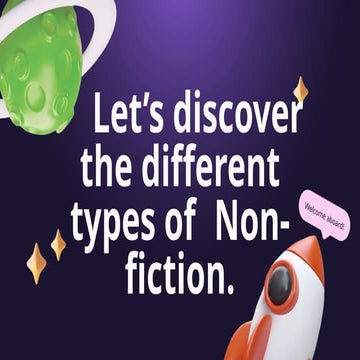 lets discover the types of fiction and non-fiction | PPTX