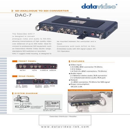 Datavideo DAC-7 | PDF