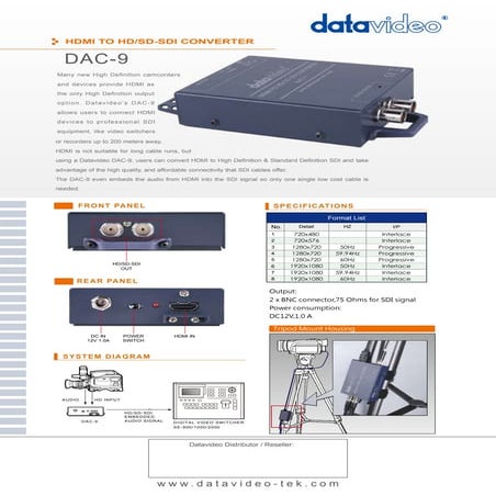 Datavideo DAC-9 | PDF