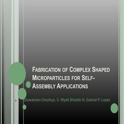 Fabrication of complex shaped microparticles for self-assembly ...