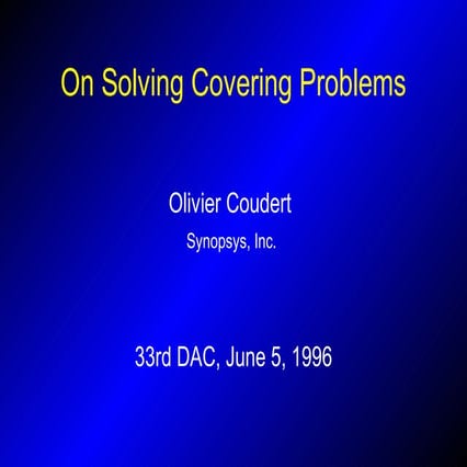 On Solving Covering Problems | PPT