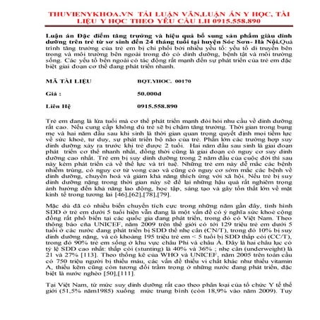 Đặc điểm tăng trưởng và hiệu quả bổ sung sản phẩm giàu dinh dưỡng trên ...