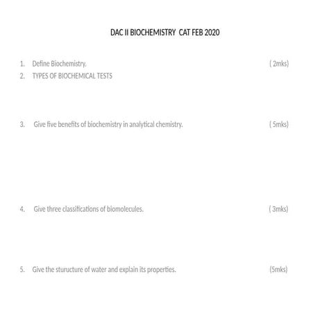DAC II BIOCHEMISTRY CAT FOR ANALYTICAL STUDENTS | PPTX