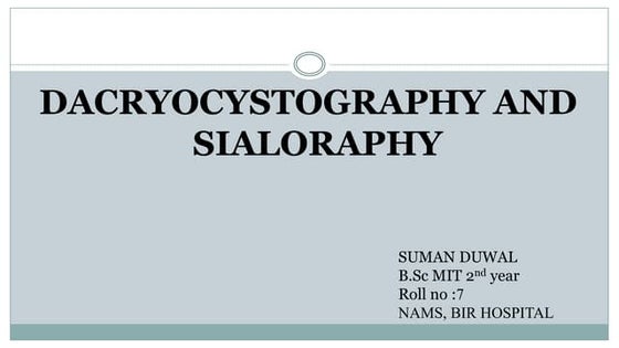 Dacrocystography | PPTX