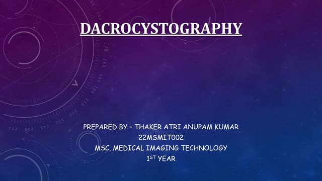 Dacrocystography | PPTX