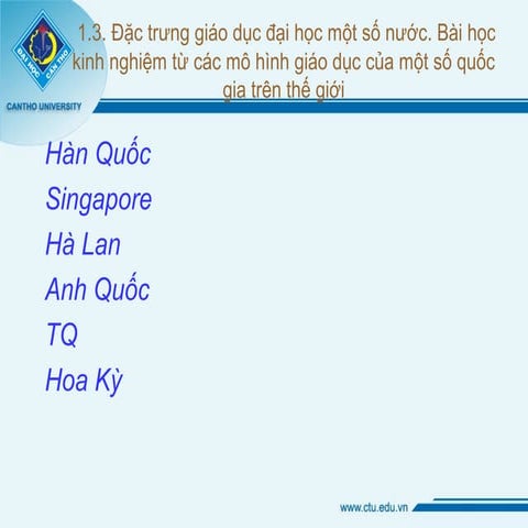 Dac trung gddh mot so nuoc ngay 7 thang 8 | PPT