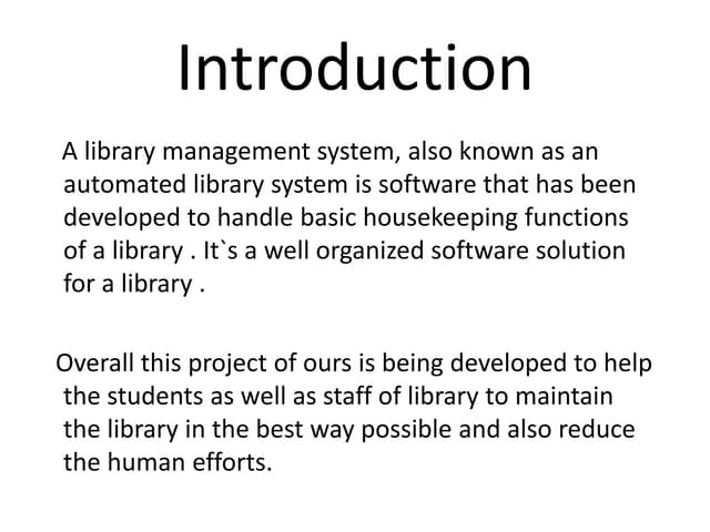 Library Management system | PPTX