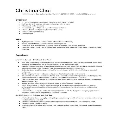 christina resume 9-12-16 | PDF