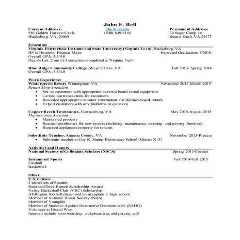 Trey Bell Resume | PDF