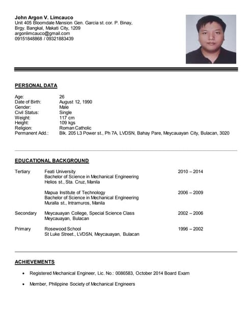 John Argon Limcauco presentations