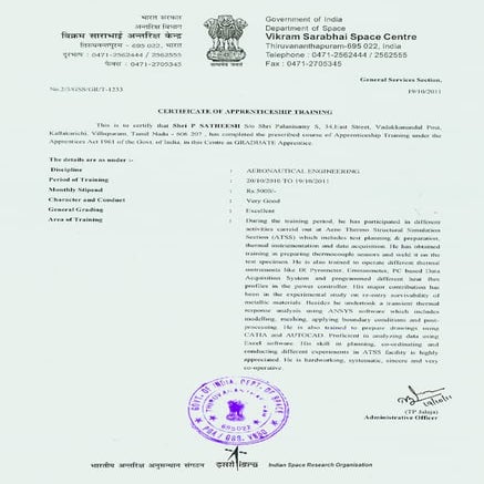 VSSC Apprentice | PDF