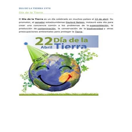 Dia del planeta tierra | DOCX